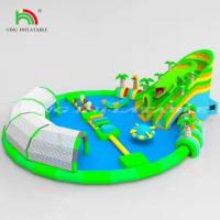 China Commercial Water Play Equipment Mobile Land Inflatable Ground Water Park Large Pool Slide for sale