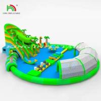 China Commercial Water Play Equipment Mobile Land Inflatable Ground Water Park Large Pool Slide for sale