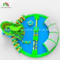 China Commercial Water Play Equipment Mobile Land Inflatable Ground Water Park Large Pool Slide for sale