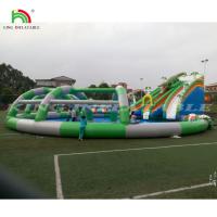 China Commercial Water Play Equipment Mobile Land Inflatable Ground Water Park Large Pool Slide for sale
