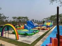 China Inflatable Water Park With Water Slide And Pool Custom Inflatable Ground Water Park For Kids And Adults for sale