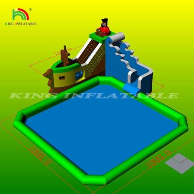 China Sea World Large Inflatable Ground Water Park With Big Inflatable Slide for sale