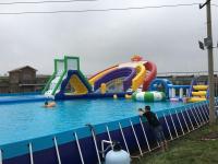 China Inflatable Water Slide Park Outdoor Bounce House With Water Pool Park for sale
