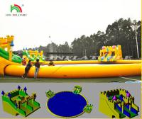 China Custom Outdoor Colorful Bouncy Water Slide With Pool For Kids And Adults for sale