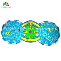 China Inflatable Water Slide With Pool Park Inflatable Aqua Land Water Park Games for sale