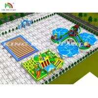 China Large Inflatable Bouncy Jumping Castle Water Park Playground Slide With Swimming Pool Outdoor Amusement Children for sale