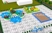 China Large Inflatable Bouncy Jumping Castle Water Park Playground Slide With Swimming Pool Outdoor Amusement Children for sale