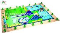 China Water Park Project Design Playground Games Inflatable Obstacle Course Water Bouncy Slide With Pool for sale