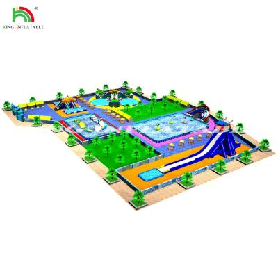 China Commercial Floating Inflatable Water Inflatable Wate Park Slides With Pool for sale