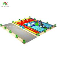 China Commercial Water Play Equipment Mobile Land Inflatable Ground Water Park With Large Pool Slide For Adults for sale