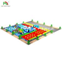 China Commercial Water Play Equipment Mobile Land Inflatable Ground Water Park With Large Pool Slide For Adults for sale