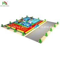 China Commercial Water Play Equipment Mobile Land Inflatable Ground Water Park With Large Pool Slide For Adults for sale