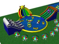 China Commercial Outdoor Water Park With Slide And Pool For Kids And Adults for sale