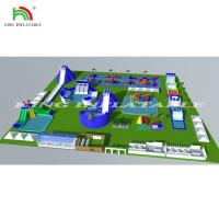 China Commercial Floating Inflatable Water 30x40 Meter Inflatable Wate Park Slides Amazuments For Inland Summer Play for sale
