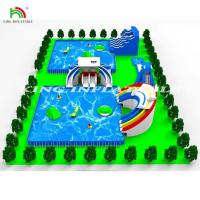 China Customized Land Water Amusement Equipment Pool Slides Outdoor Inflatable Water Park for sale