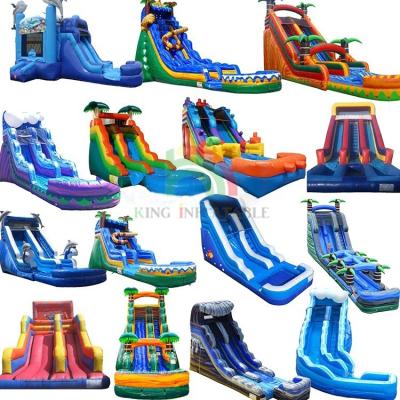China Customized Inflatable Slides Inflatable Water Slide wet Dry Slide With Swimming Pool for sale