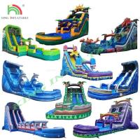 China Outdoor Commercial Large Water Slide Inflatable Backyard Kids Inflatable Water Slide with Swimming Pool for sale