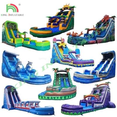 China Outdoor Commercial Large Water Slide Inflatable Backyard Kids Inflatable Water Slide with Swimming Pool for sale