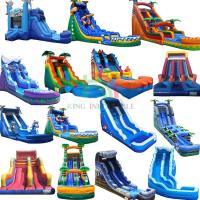 China Outdoor Commercial Large Water Slide Inflatable Backyard Kids Inflatable Water Slide with Swimming Pool for sale