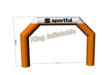 China 6m High Custom Made Advertising Beautiful Orange Inflatable Arch For Sport Entrance for sale