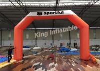 China 6m High Custom Made Advertising Beautiful Orange Inflatable Arch For Sport Entrance for sale