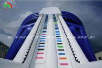 China Commercial Large Triple Inflatable Water Slide 3 Lane High Tide Inflatable Water Slide for sale