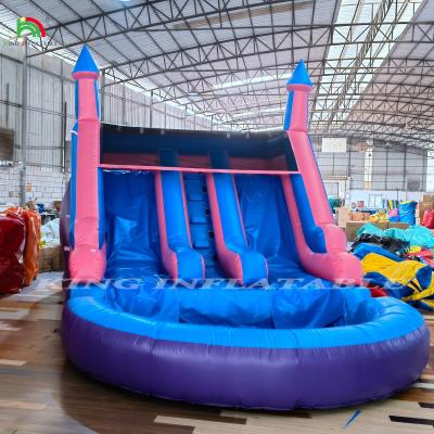 China Popular Commercial Inflatable Water Slides with Pool for sale