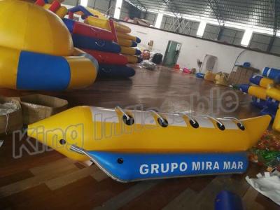 China Blue And Yellow Inflatable Fly Fishing Boats / Inflatable Banana Boat 4 Seats for sale