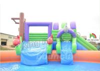 China Outdoor PVC Tarpaulin Inflatable Water Park Games On Land With 3 Slides for sale
