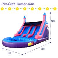 China Outdoor Commercial Double Lane Inflatable Water Slides With Pool for sale