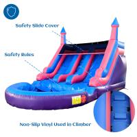China Outdoor Commercial Double Lane Inflatable Water Slides With Pool for sale
