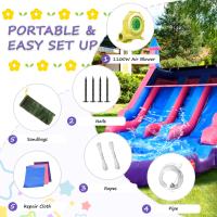 China Outdoor Commercial Double Lane Inflatable Water Slides With Pool for sale