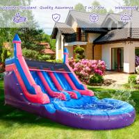 China Outdoor Commercial Double Lane Inflatable Water Slides With Pool for sale