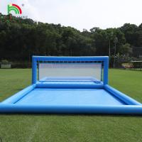 China 33FT Inflatable Volleyball Court Pool Blue Beach Water Volleyball Net Field With Air Pump For Outdoor Sport Game for sale