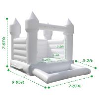 China Commercial Party Rental Inflatable Bouncer Castle Jumper Bounce House White Bouncy Castle With Pool for sale