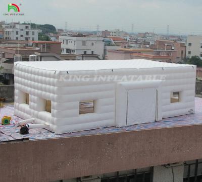 China Outdoor Inflatable Event Tents With LED Light White Inflatable Wedding Tent Inflatable Cube Party Tent for sale