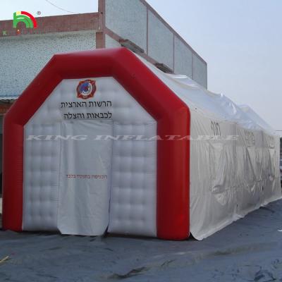 China Large Inflatable Fire Fighting Tent Giant Square Firefighting Inflatable Tent Medical Inflatable Tent for sale