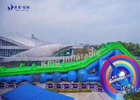 China Customized Giant Green Inflatable City Water Slide , Slip N Slide The City for sale