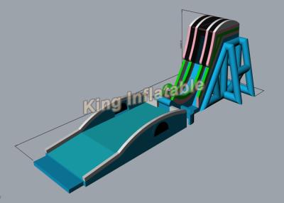 China 38m Long Green PVC Customized Sky Flying Giant Inflatable Water Slides For Event for sale