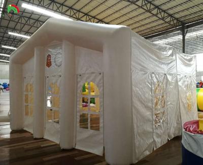 China White Large Outdoor Blow Up Wedding Party LED Light Camping Inflatable Outdoor Events Tent for sale