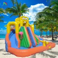China Commercial Water Slide Inflatable Kids Outdoor Double Lane Water Slide Bounce House Inflatable Water Slide with Pool for sale