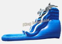 China 16 ft Dolphin Rush Wave Commercial Inflatable Water Slides 7 * 4 * 5m for sale