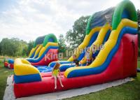 China Giant eye-catching 15' Backyard Inflatable Water Slide Wet or Dry with PVC Tarpaulin material for sale
