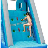 China Double Lane Ocean Commercial PVC Tarpaulin Inflatable Water Slide Blue Huge for sale