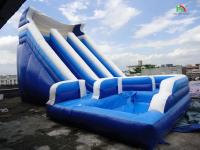 China High Quality Curve Double Lane Blow up Kids Inflatable Water Slide for sale