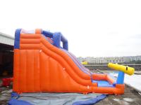 China Outdoor Giant Double Track Inflatable Bouncer Water Slide Water Park for sale