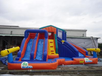 China Outdoor Giant Double Track Inflatable Bouncer Water Slide Water Park for sale