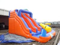 China Outdoor Giant Double Track Inflatable Bouncer Water Slide Water Park for sale