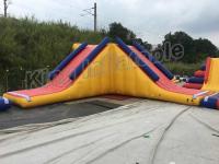 China Triangle Inflatable Water Floating Slide Water Park For Outdoor Games for sale