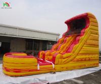 China Outdoor Backyard Kids Wet Bounce House Water Slide Jumpers Tropical Inflatable Commercial Water Slide for sale